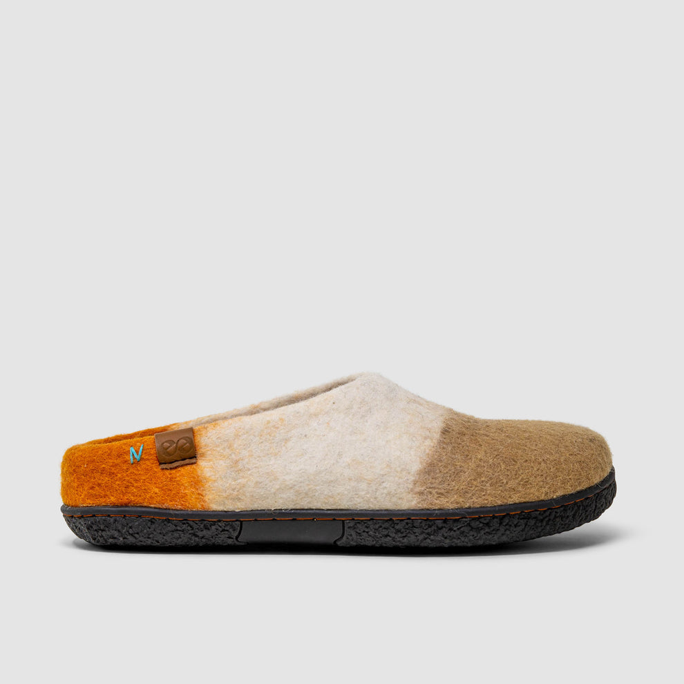Tibet Wool Slipper | Tri-Color Fog | Green Comfort USA