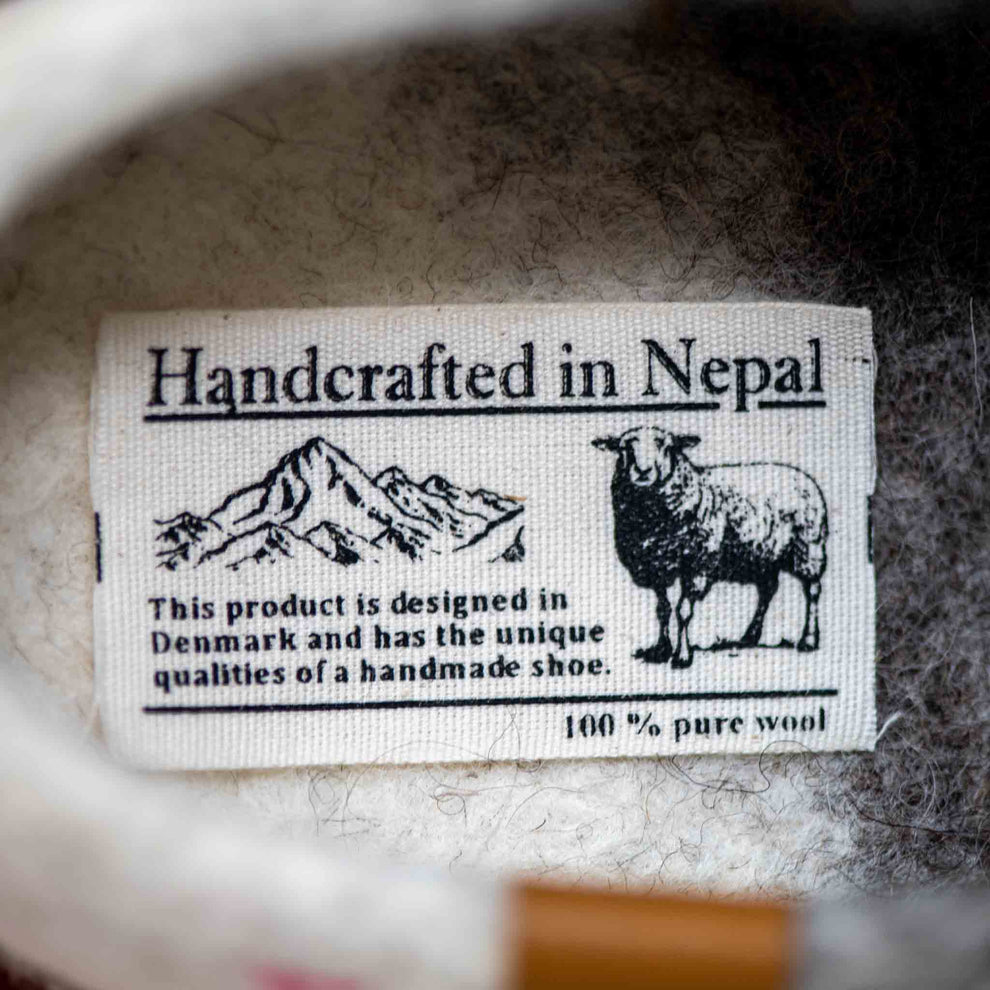 Nepal Wool Slipper | Tri-Color Brown | Green Comfort USA